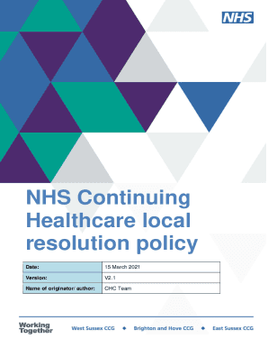 Fillable Online NHS Continuing Healthcare (CHC) and Funded Nursing Care ...