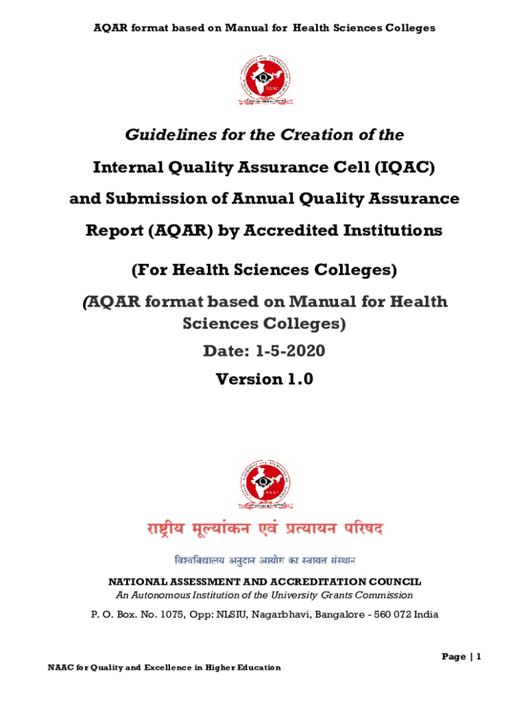 Fillable Online naac gov Institutional Assessment and Accreditation of ...