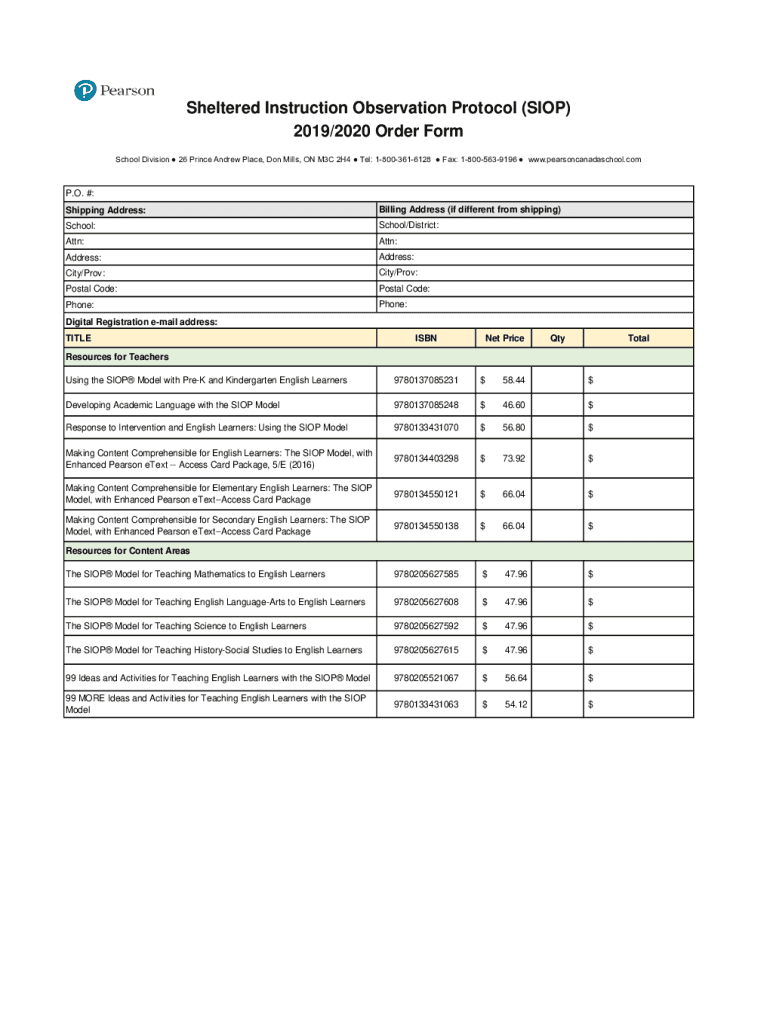 Fillable Online Sheltered Instruction Observation Protocol (SIOP) Fax Email Print - pdfFiller