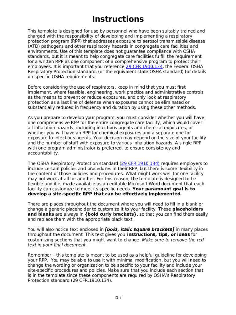 Respiratory Protection Program Template for Hospitals ... - www2 ...