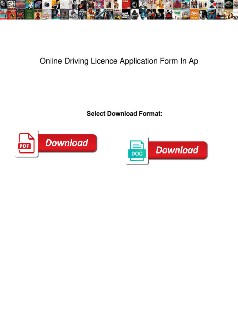 Fillable Online Online Driving Licence Application Form In Ap. Online ...