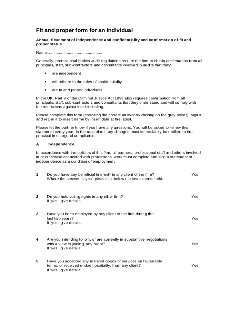 Fit and proper for an individual - ACCA Global Doc Template | pdfFiller