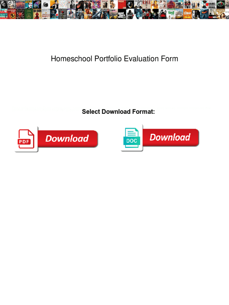 Fillable Online Homeschool Portfolio Evaluation Form. Homeschool ...
