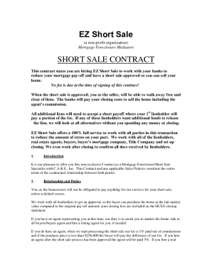 Fillable Online SELLER - Short Sale Agreement 070312.doc Fax Email ...