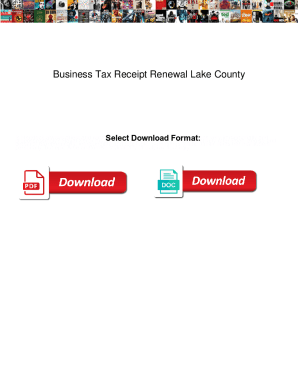 Fillable Online Business Tax Receipt Renewal Lake County. Business Tax ...