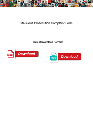 Fillable Online Malicious Prosecution Complaint Form. Malicious ...