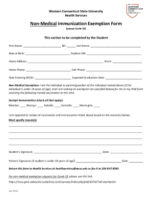 Fillable Online Non-Medical Immunization Exemption Form Fax Email Print ...