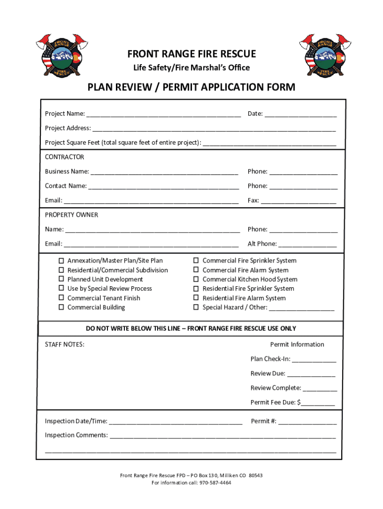 Fillable Online FRFR Impact Fee Form (1).pdf - Front Range Fire Rescue ...
