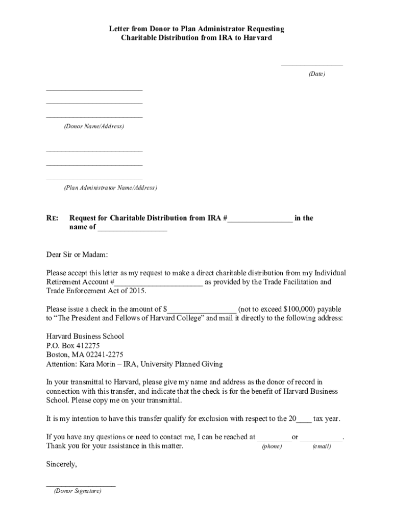 Fillable Online Sample Request from Plan Owner to IRA Administrator for ... Fax Email Print ...