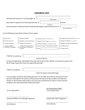 Fillable Online CORPORATE VOTE Fax Email Print - pdfFiller
