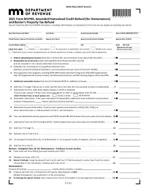 Fillable Online 2021 M1X, Amended Income Tax Return - revenue.state.mn ...