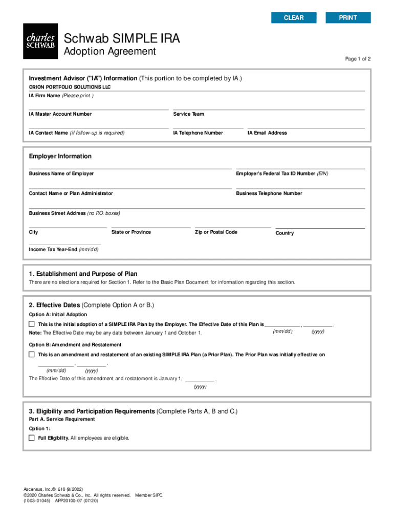 Fillable Online client.schwab.comsecurefileSchwab IRA Application ...