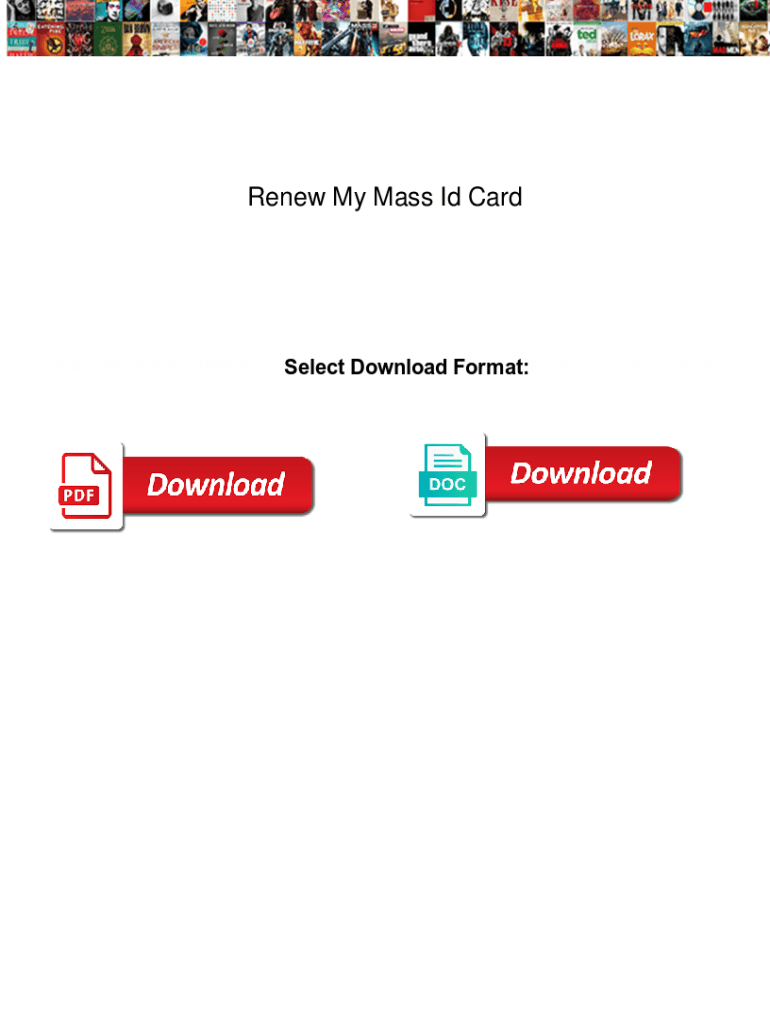Fillable Online Renew My Mass Id Card. Renew My Mass Id Card version ...