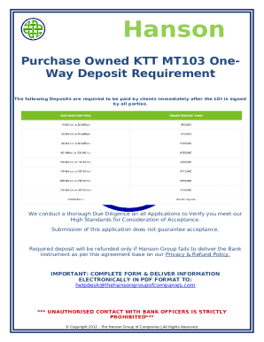 The following Deposits are required to be paid by clients ... Doc ...