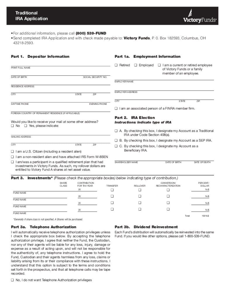 Fillable Online Fillable Online Get the Send completed IRA Application ...