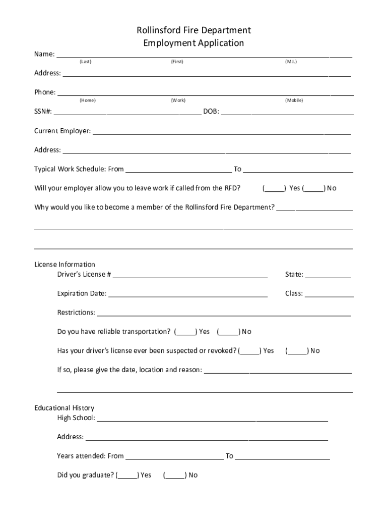 Fillable Online rollinsford nh PDF Rollinsford Fire Department ...