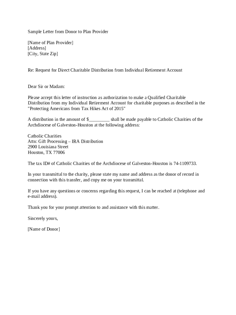 PDF Sample request letter to direct your charitable distribution from ...