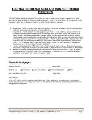 Fillable Online Florida Proof Of Residency Form University Fax Email ...