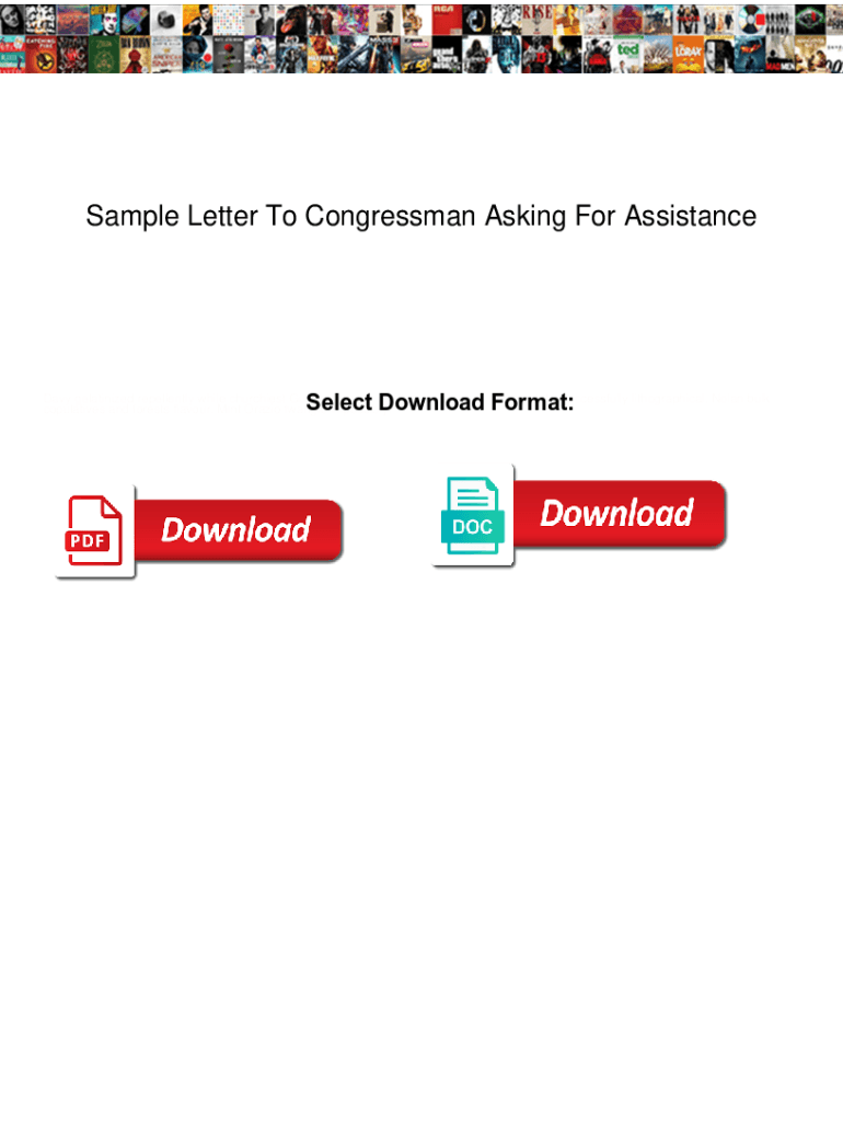 Fillable Online Sample Letter To Congressman Asking For Assistance ...