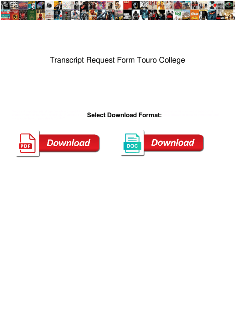 Fillable Online Transcript Request Form Touro College. Transcript Request Form Touro College ...