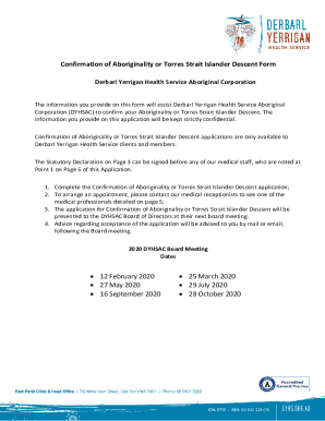 Fillable Online Confirmation of Aboriginality or Torres Strait Islander ...