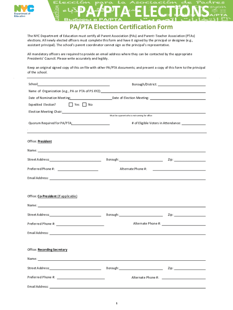 Fillable Online A-660 English - New York City Department of Education ...