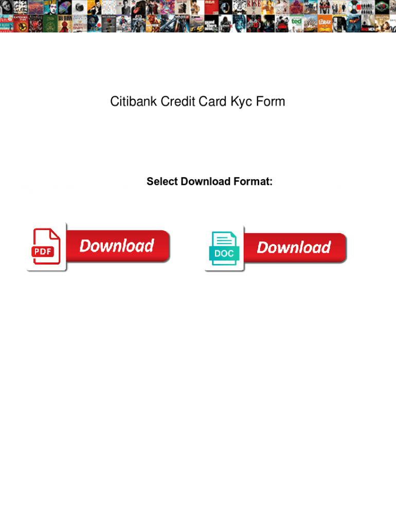 Fillable Online Citibank Credit Card Kyc Form. Citibank Credit Card Kyc Form evoluent Fax Email ...
