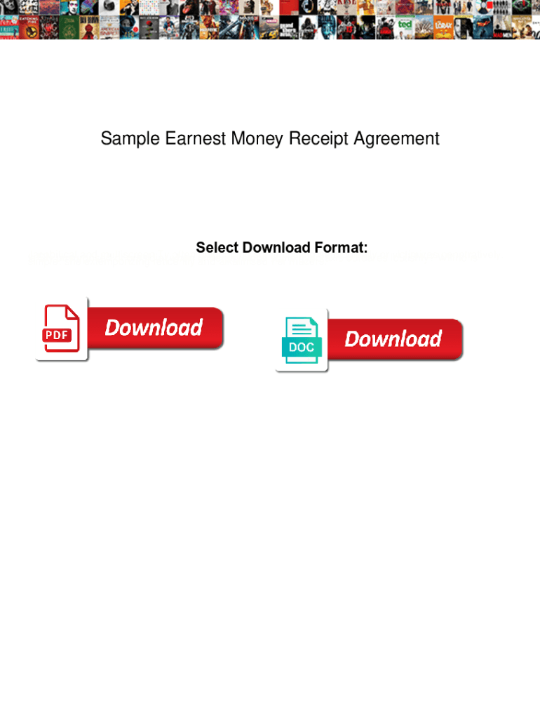 Fillable Online Sample Earnest Money Receipt Agreement. Sample Earnest ...