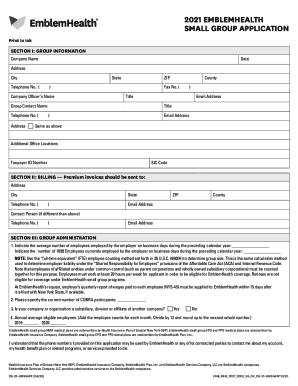 Fillable Online 2021 Small Group Application Fax Email Print - pdfFiller