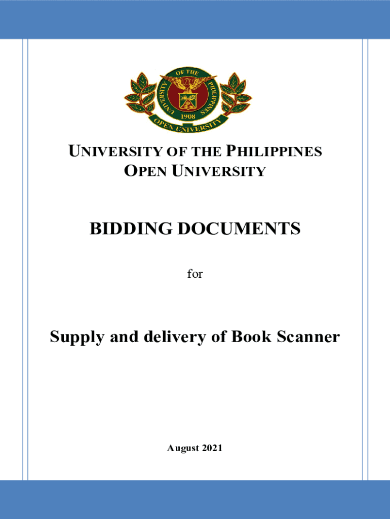 Fillable Online Bidding Documents - Supply and delivery of Book Scanner ...