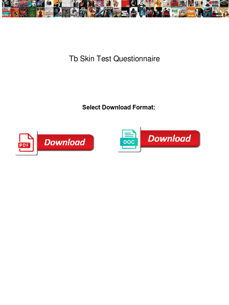 Fillable Online Tb Skin Test Questionnaire. Tb Skin Test Questionnaire ...