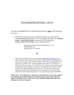 Fillable Online www.pdffiller.com46034170-PA-Criminal-RecordAct 33 And ...