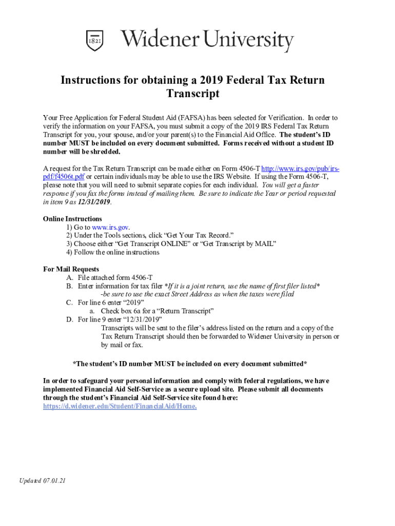 Fillable Online Instructions for Obtaining an Official IRS Wage and ...