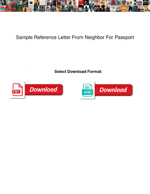 Fillable Online Sample Reference Letter From Neighbor For Passport ...
