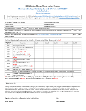 Fillable Online Stormwater Discharge Monitoring Report (DMR) Form for ...