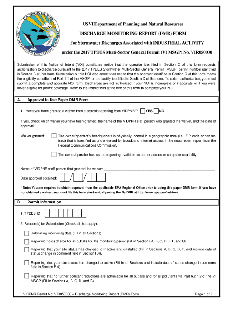 Fillable Online dpnr vi USVI Department of Planning and Natural ...