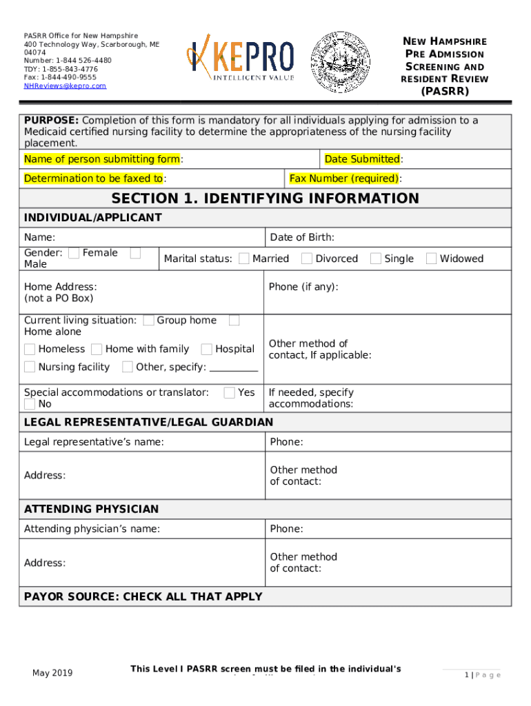 pasrr nh NH PASRR Homepage Doc Template | pdfFiller