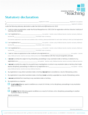 Fillable Online Complete a statutory declaration - Attorney-General's ...