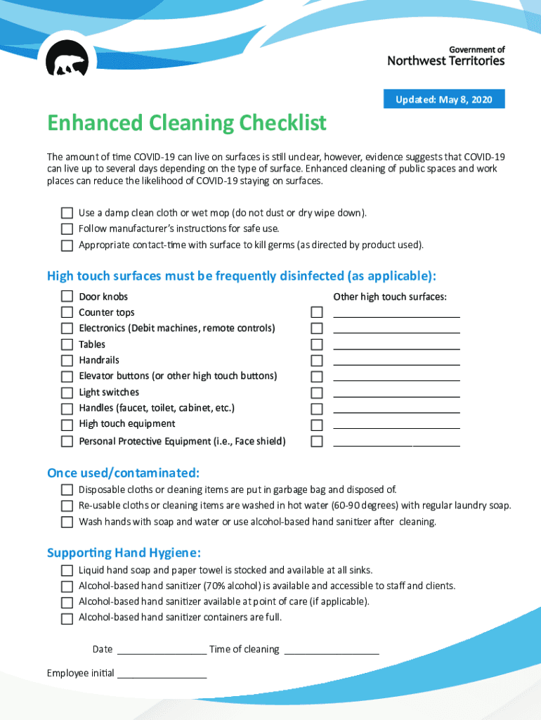 Fillable Online Cleaning log template covid 19, covid-19 cleaning and ...