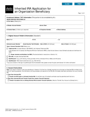 Fillable Online Inherited IRA Application for an Organization ...