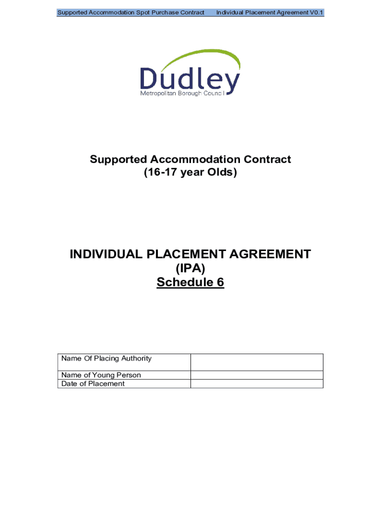Fillable Online Dudley Schedule 6 - IPA - SA Spot Fax Email Print - pdfFiller