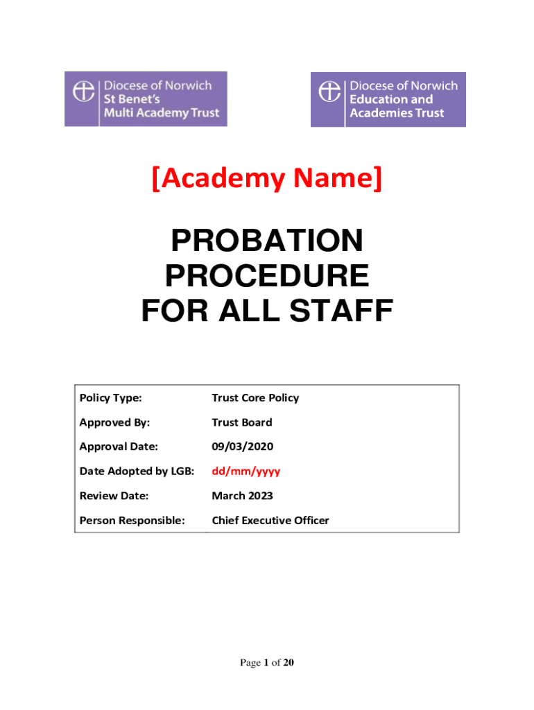 Fillable Online PROBATION PROCEDURE FOR ALL STAFF - DNEAT Fax Email ...
