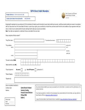 Fillable Online business.aib.iecontentdamThe SEPA Direct Debit Mandate ...