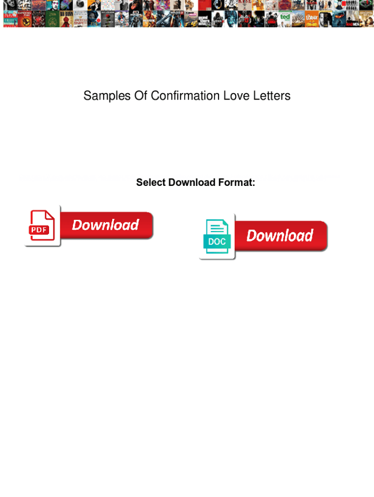 Fillable Online Samples Of Confirmation Love Letters. Samples Of ...
