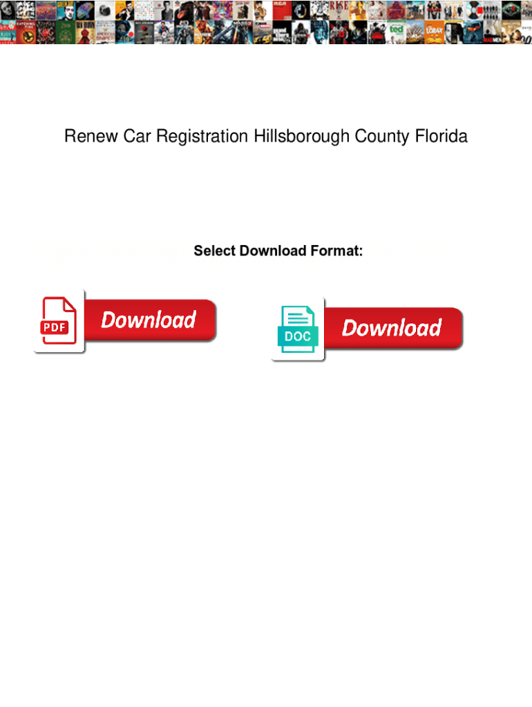 Fillable Online Renew Car Registration Hillsborough County Florida ...