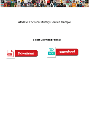 Fillable Online Affidavit For Non Military Service Sample. Affidavit ...