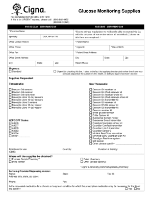 Fillable Online Glucose Monitoring Supplies CCRD Prior Authorization Form. Prior Authorization ...