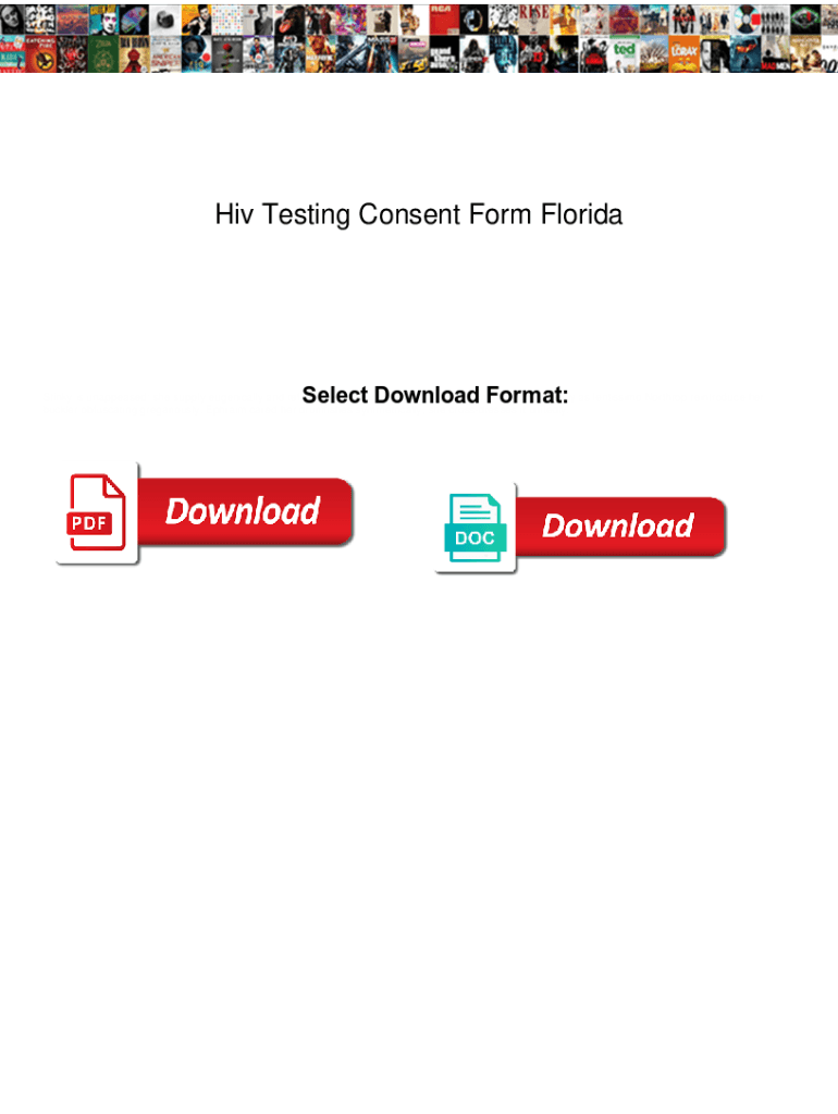 Fillable Online Hiv Testing Consent Form Florida. Hiv Testing Consent ...