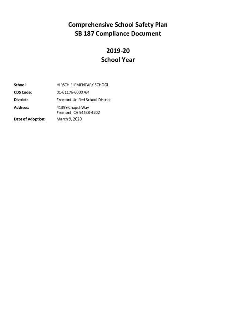 Fillable Online Comprehensive School Safety Plan - XpCourse Fax Email ...