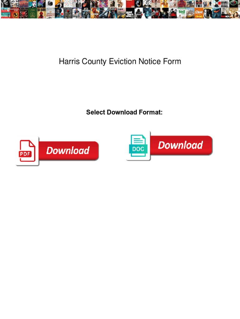 Fillable Online Harris County Eviction Notice Form. Harris County ...